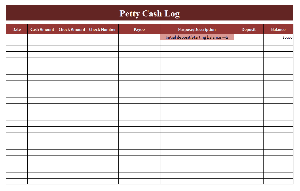4 Petty Cash Log Templates Excel Xlts 4 Petty Cash Log Templates Excel Xlts