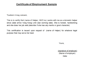 18+ Sample Employment Certificate Templates WORD - Word Excel Formats