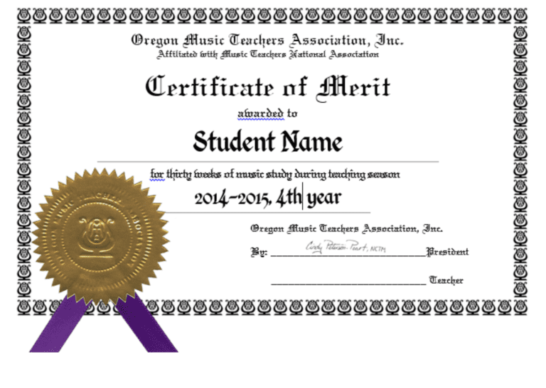 14+ Professional Merit Certificate Templates [PDF, WORD] - Word Excel ...