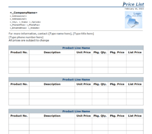 25+ Sample Price List Templates in WORD & EXCEL Templates - Word Excel ...