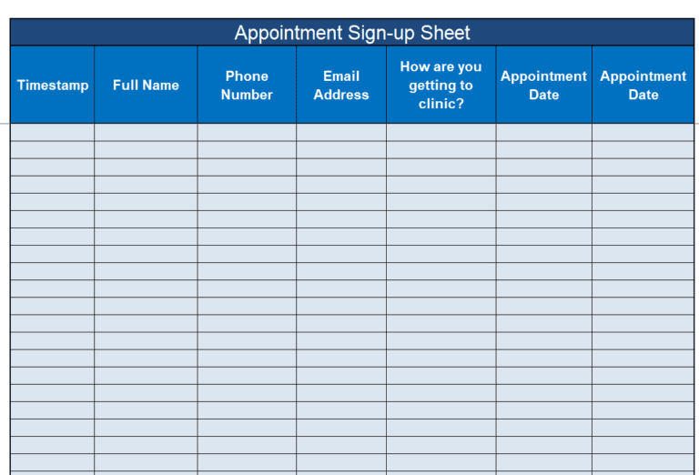 Sample 14+ Customizable Sign-Up Sheet Templates [EXCEL, WORD] - Word ...